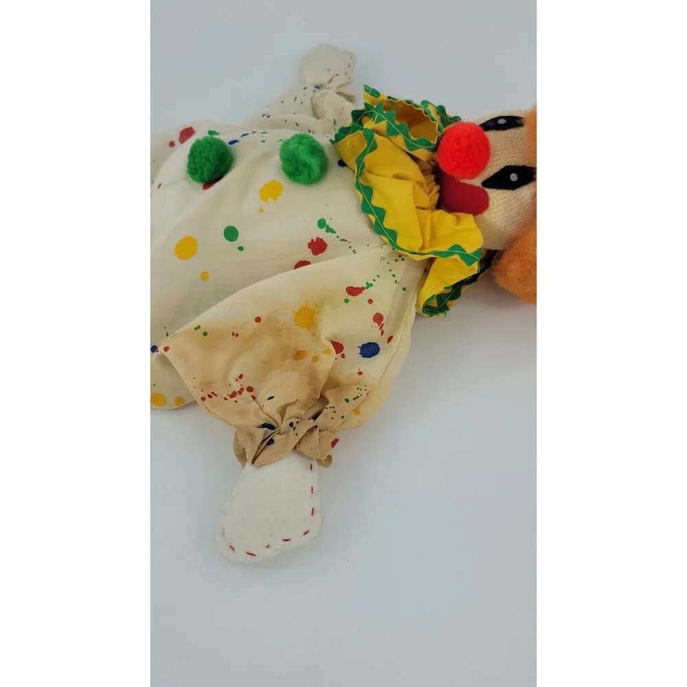 Unbranded | Toys | Vtg 23 Handmade Folk Art Rag Clown Doll 7s 80s ...